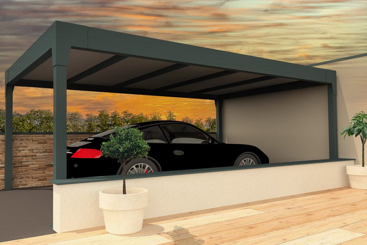 Toit Polycarbonate Carport En Aluminium GFP 2,85x5,05m - Abri De ...